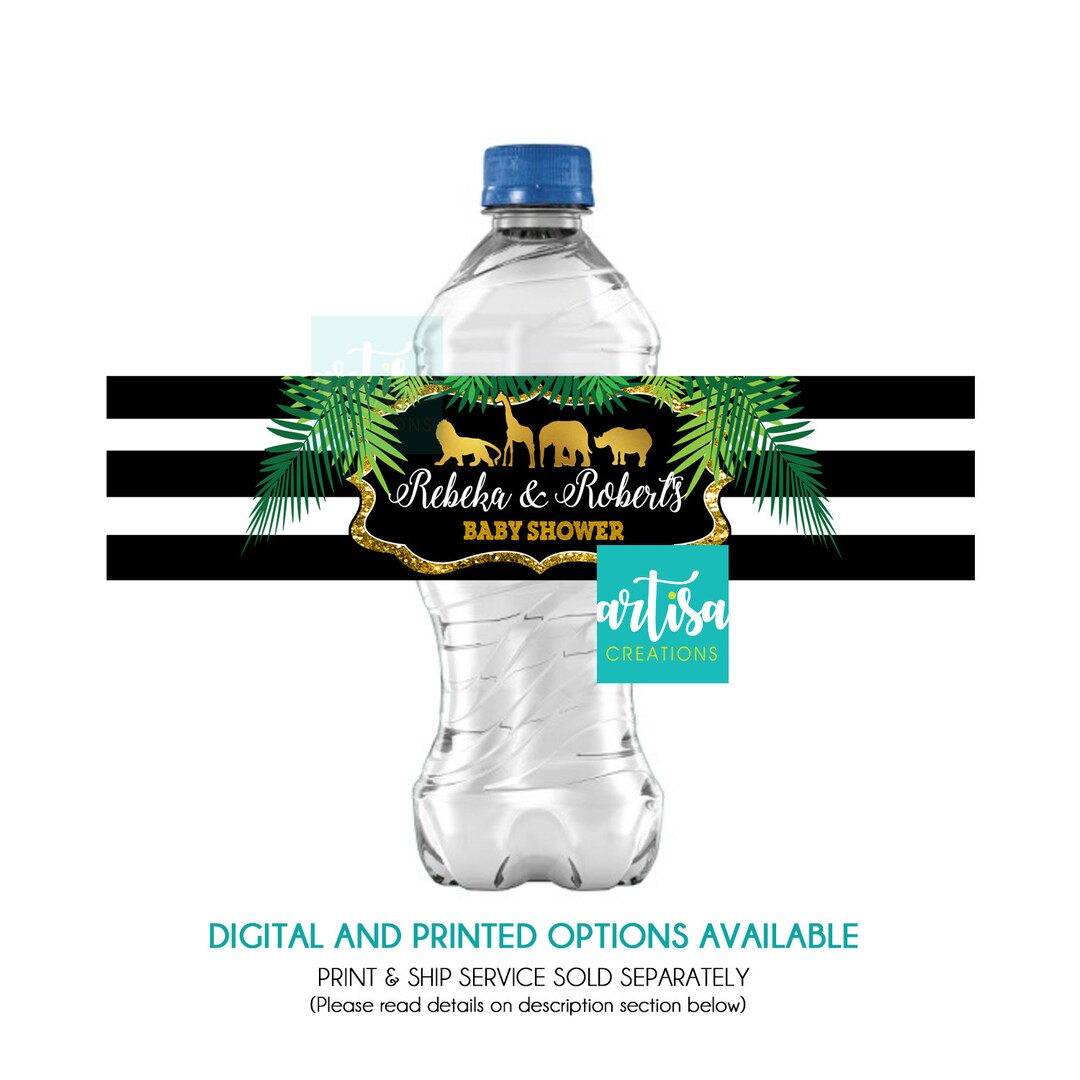 Safari Water Label, Safari Baby Shower Water Label, Safari Water Bottle ...