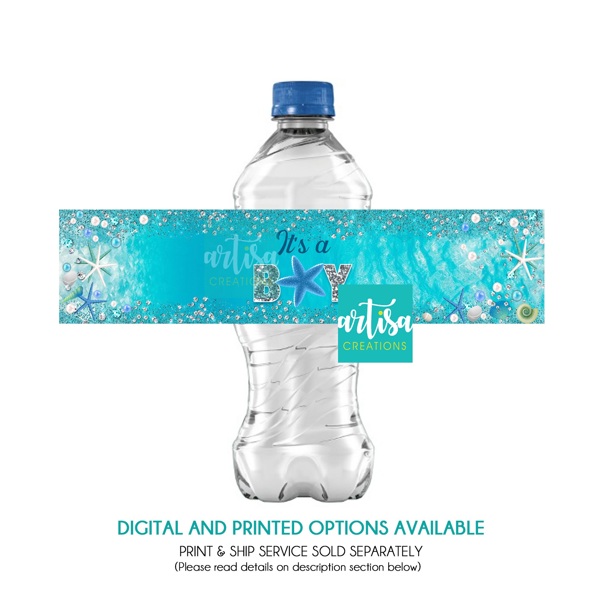 It's a Boy Water Label, It's a Boy Under the Sea Water Label, Boy Under ...