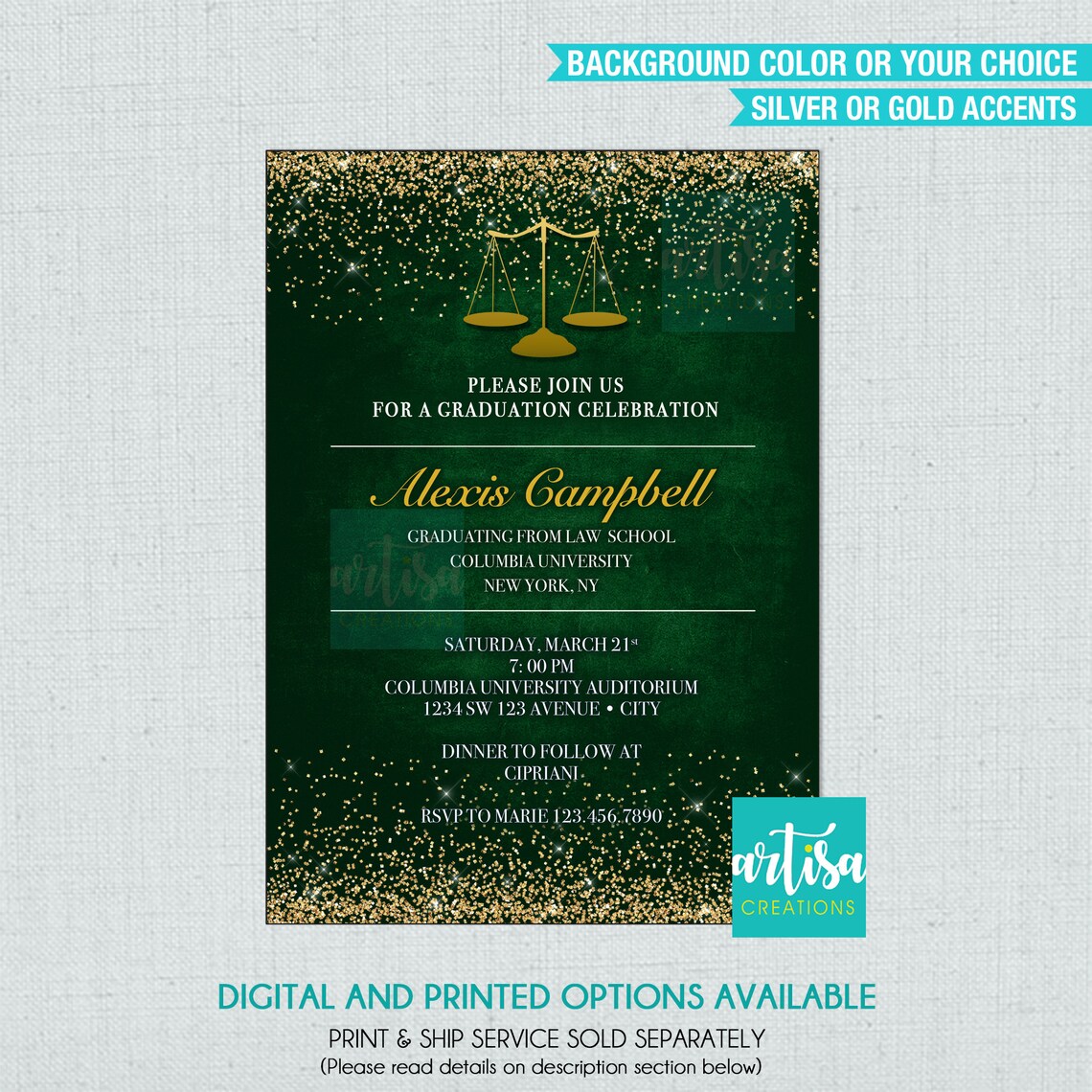 Law Graduation Invitation Law Graduation Invitations - Etsy