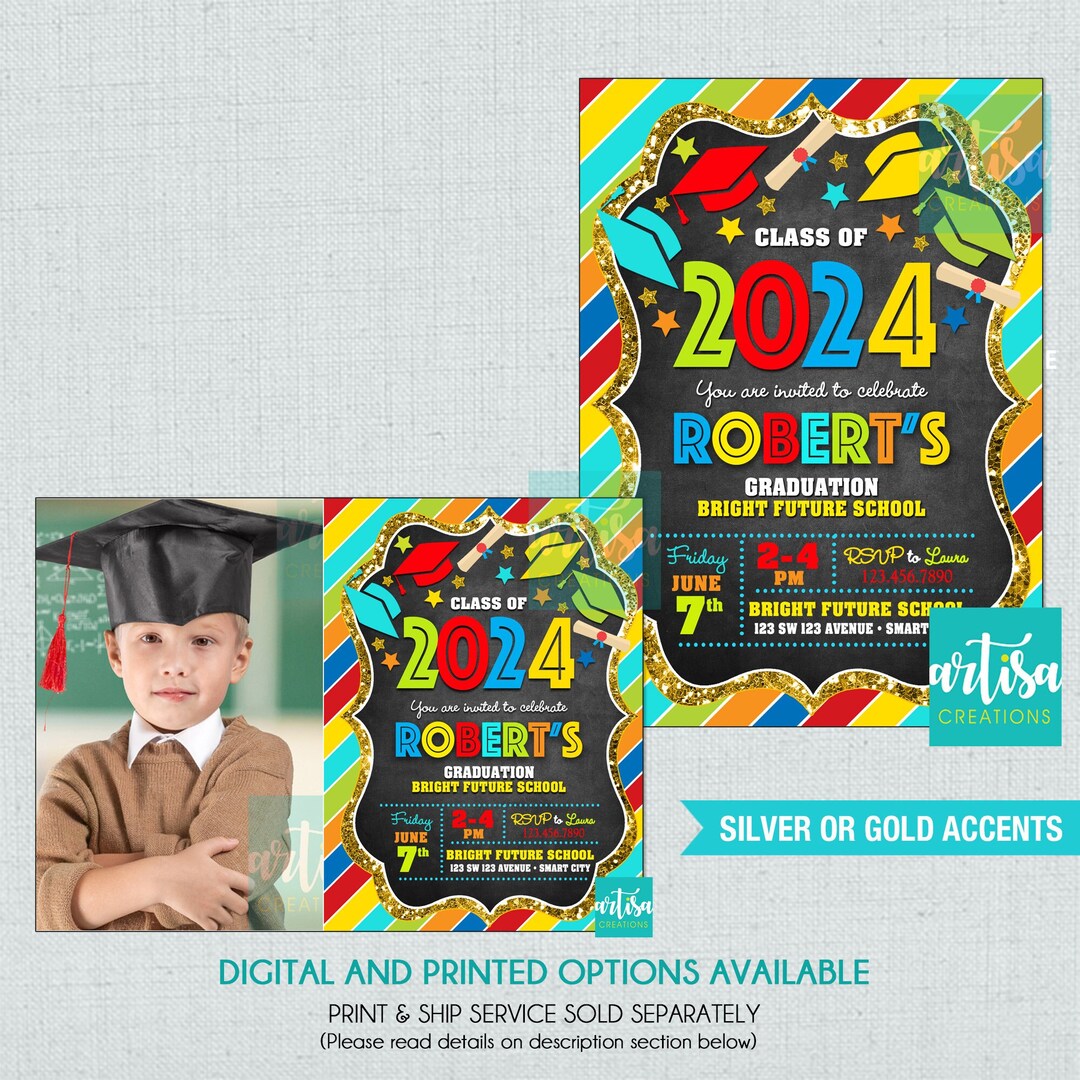 Kid Graduation Invitation, Elementary School Invitation, Preschool ...