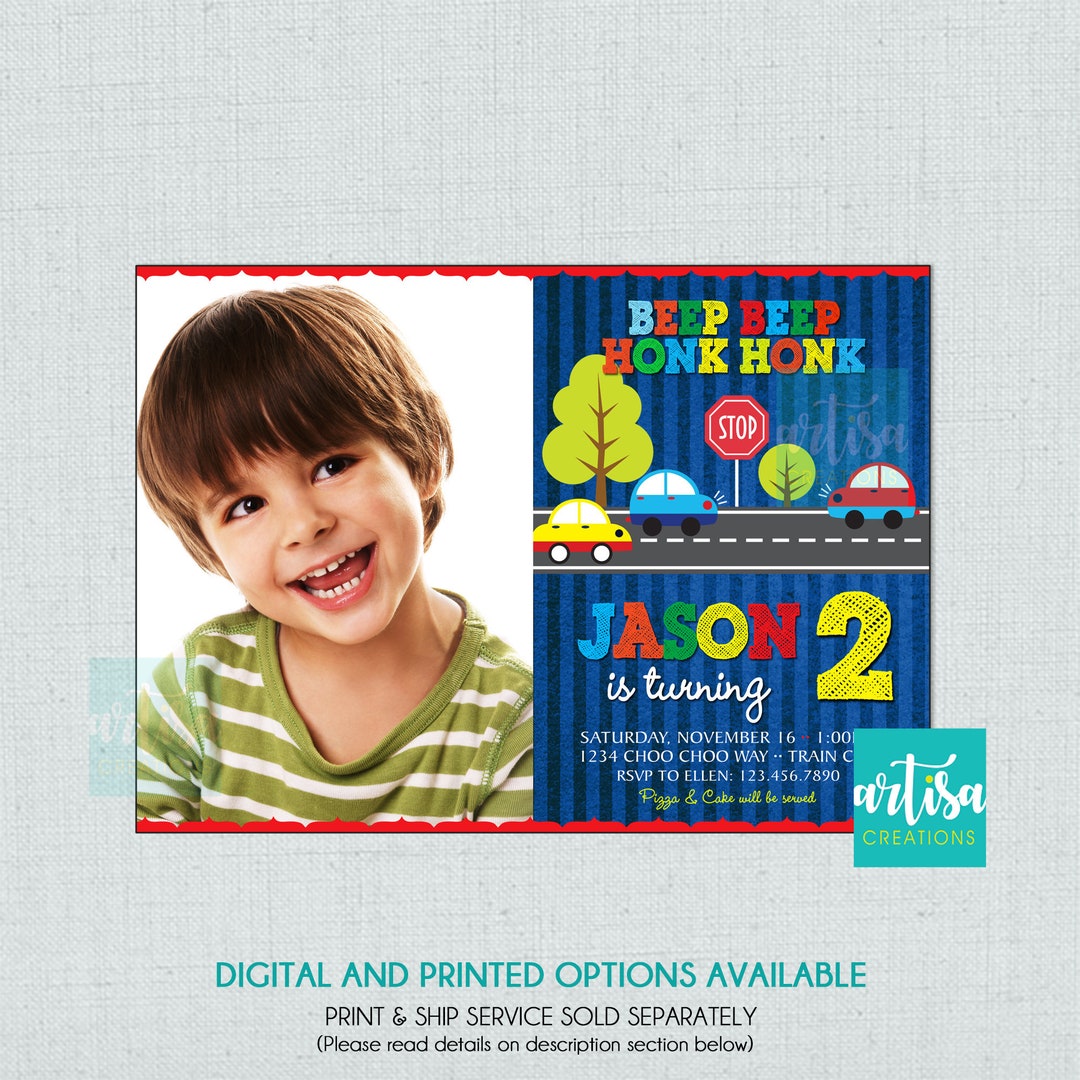 Car Birthday Invitations, Car Birthday Invitation, Car Birthday ...