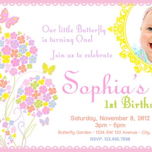 Butterfly Invitation, Pastel Color Butterflies Birthday Invitation ...