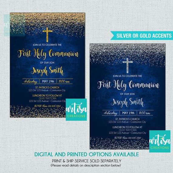 Boy's First Communion Invitations Boy First Communion | Etsy