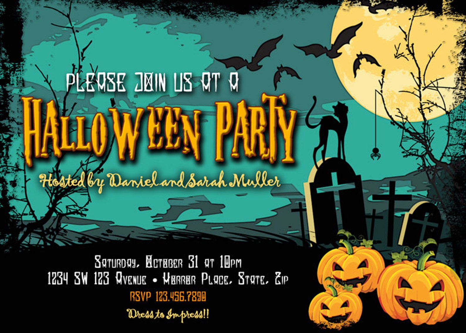 Halloween Invitation Halloween Party Invitation Halloween - Etsy