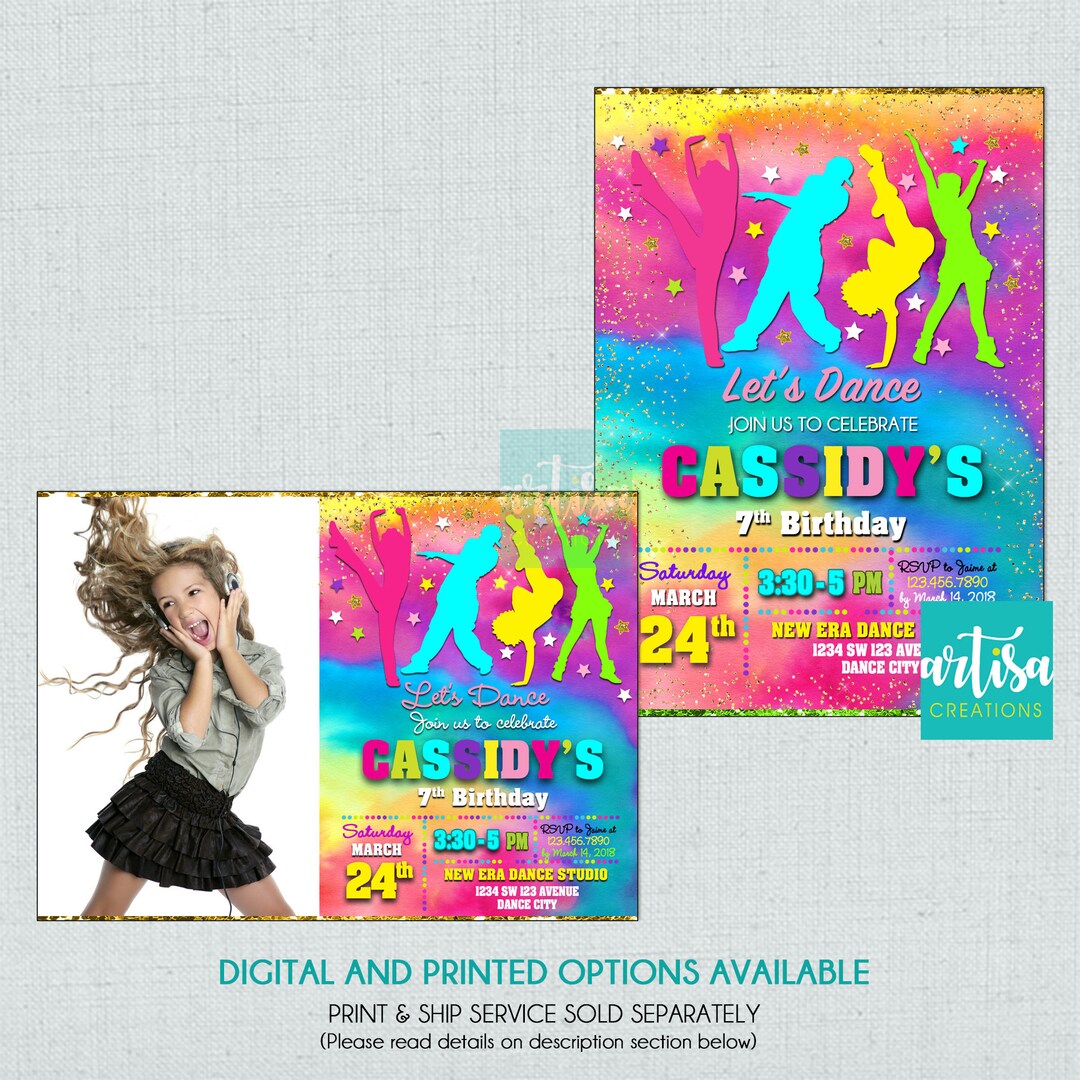 Dance Invitation, Dance Birthday Invitation, Dance Party Invitations ...