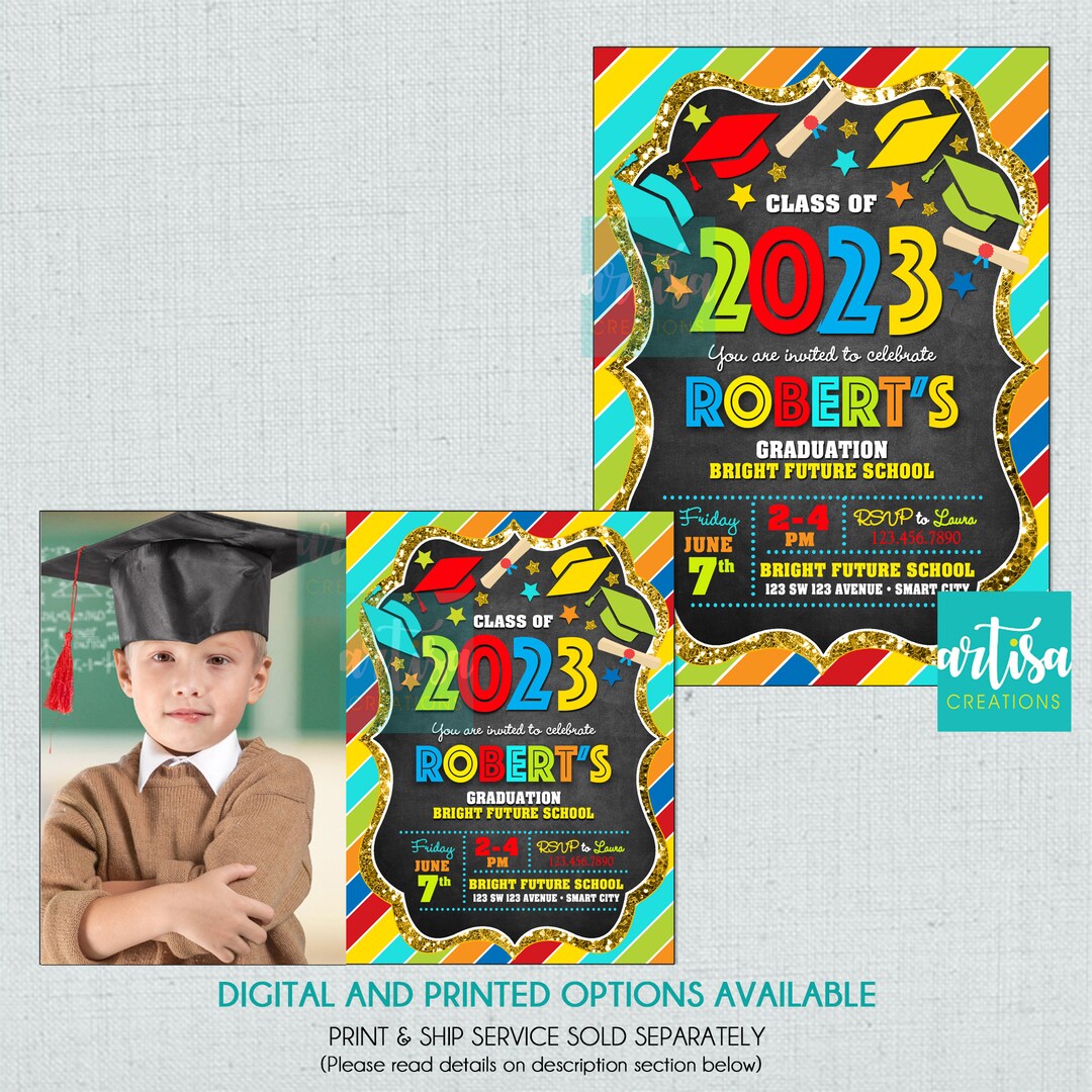 Kid Graduation Invitation Elementary School Invitation - Etsy