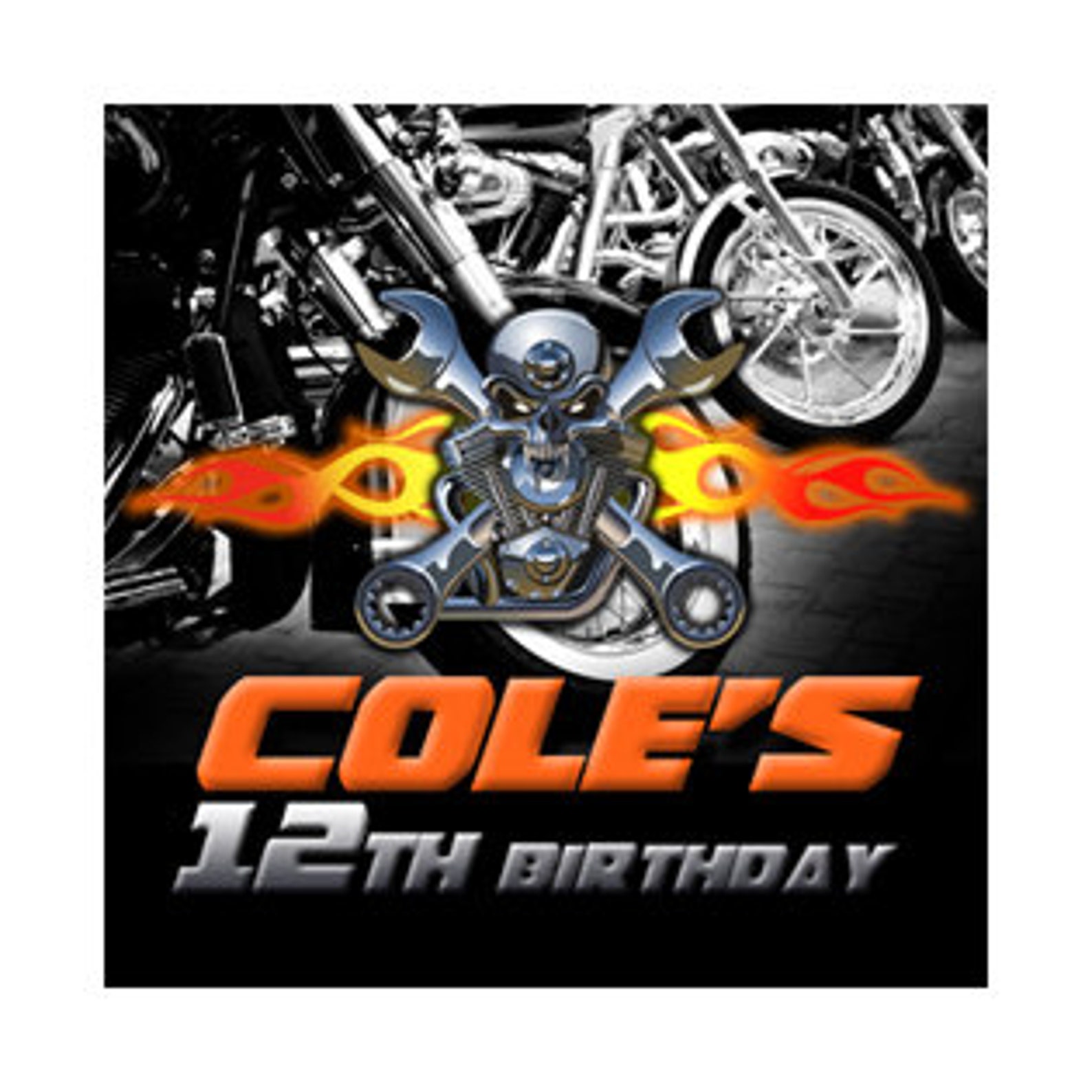 Motorcycle Thank You Card Printable File DIY - Bike Birthday Thank You ...