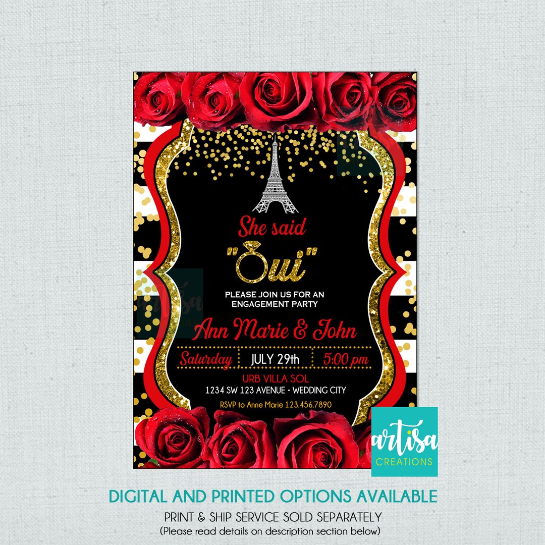 Paris Engagement Invitation, Paris Engagement, She Said Oui Parisian ...