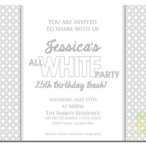 All White Party Water Bottle Label - White Party Water Label - Water ...
