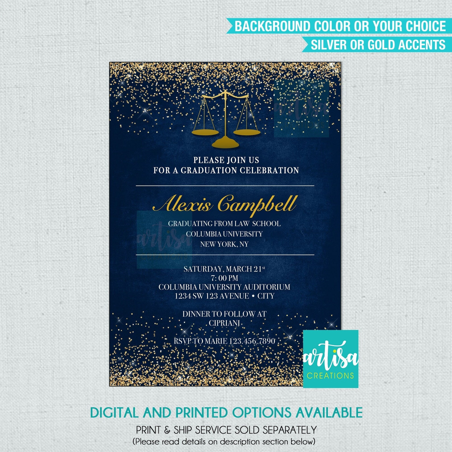 Law Graduation Invitation, Law Graduation Invitations, Attorney ...