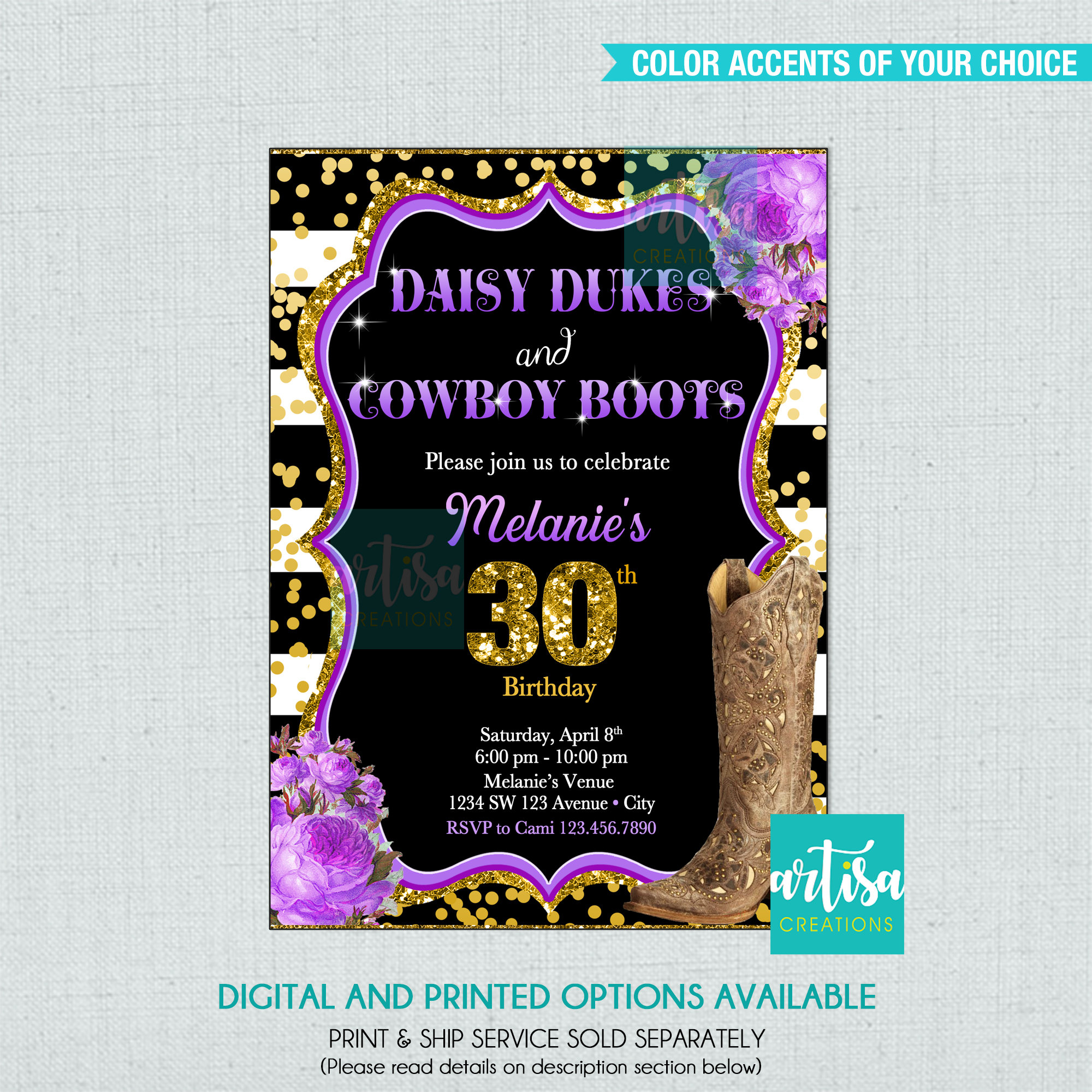 Daisy Dukes and Cowboy Boots Invitation, Daisy Dukes and Cowboy Boots ...