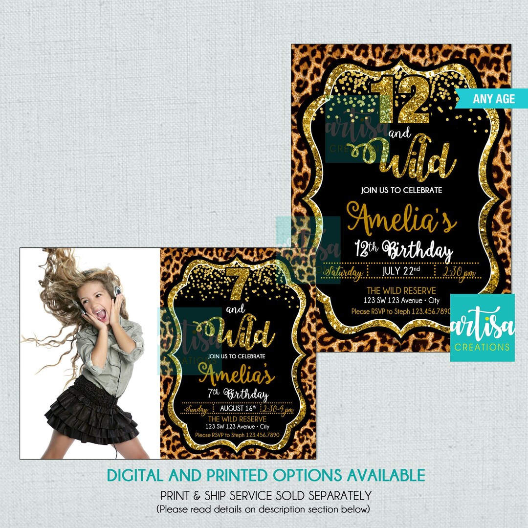 Wild Invitation, Wild Birthday Invitation, Wild Girl Invitation, Modern ...