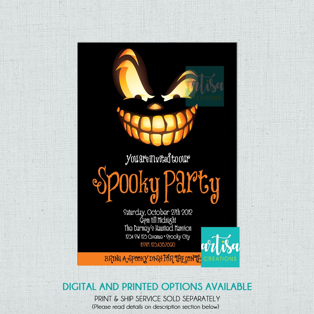 Spooky Party Invitation, Adult Halloween Invitation, Halloween Party ...