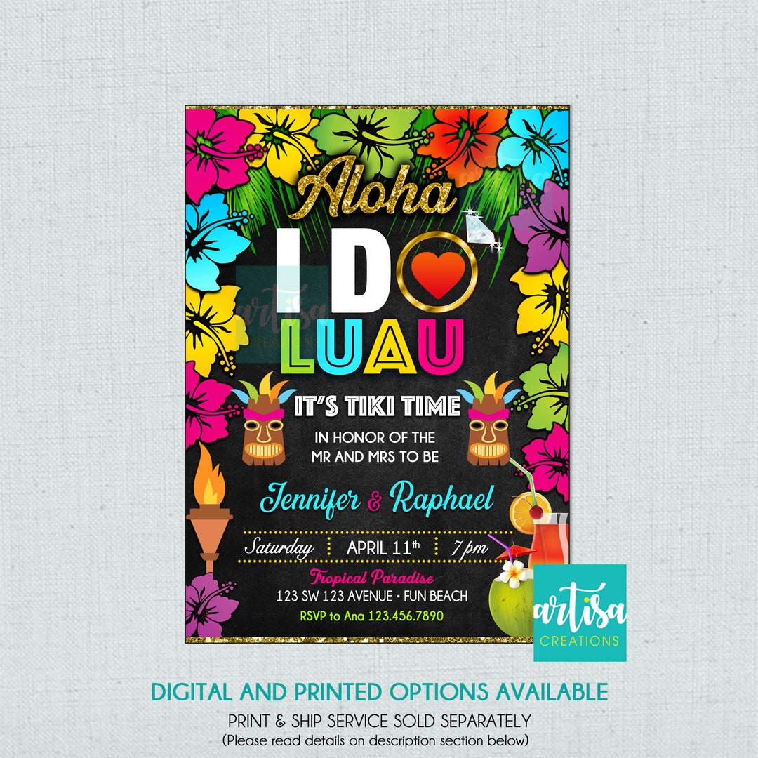Luau Engagement Party Invitation, Tropical Engagement Invitation, Luau ...