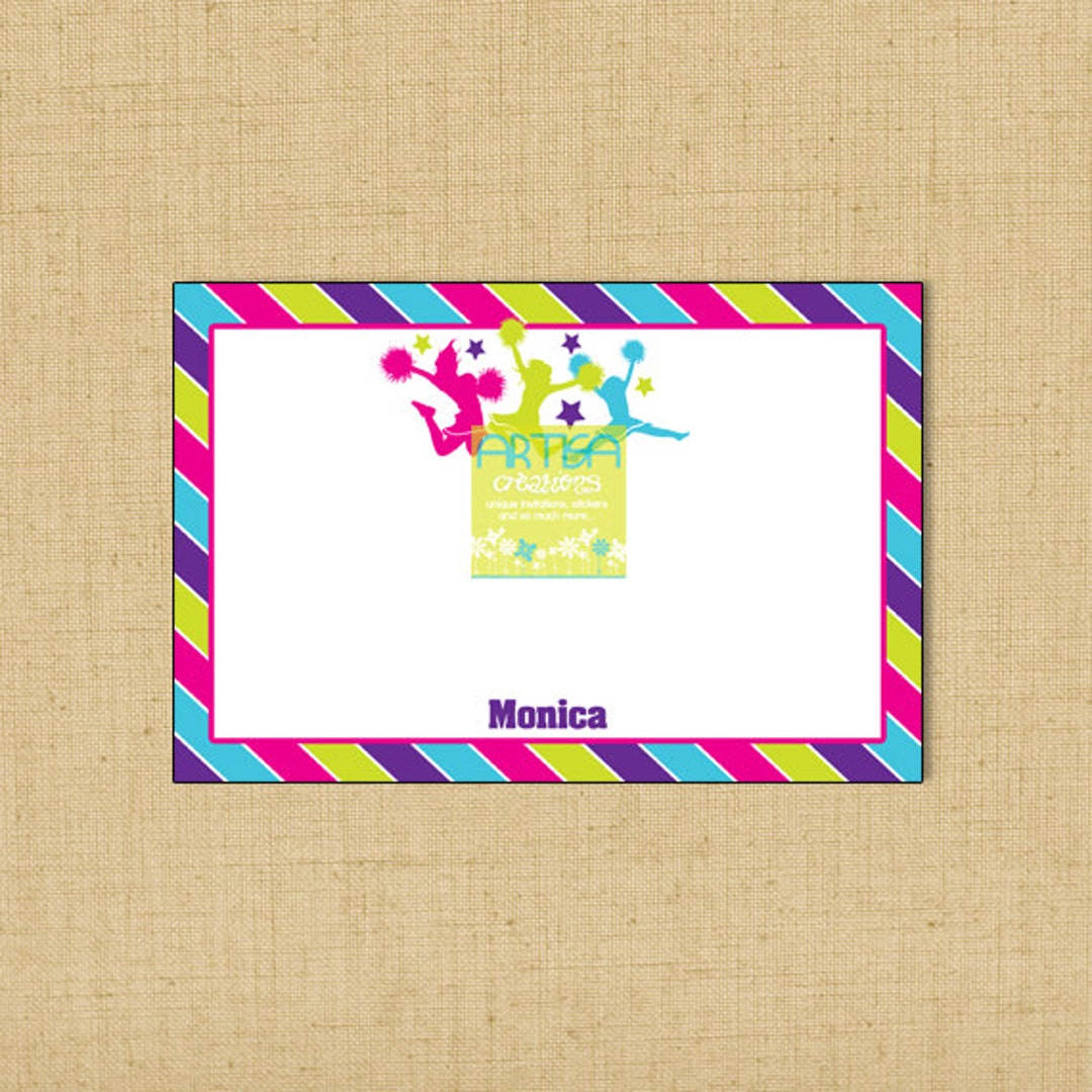 Cheerleading Thank You Card, Cheerleader Thank You DIY, Cheerleaders ...