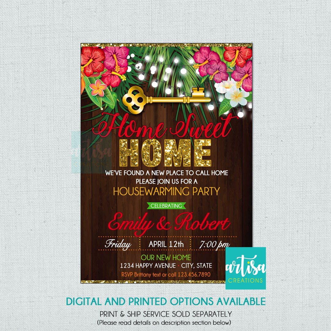 Housewarming Party Invitation, Home Sweet Home Invitation, New Home ...