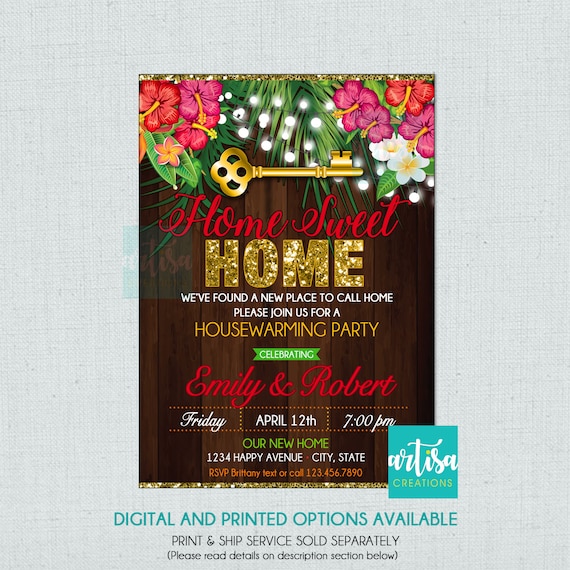 Housewarming Party Invitation Home Sweet Home Invitation New | Etsy