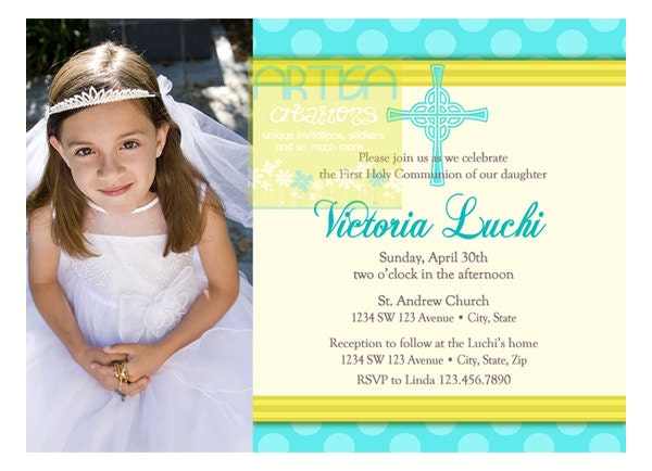 Girl's First Communion Invitations Communion Invitations - Etsy