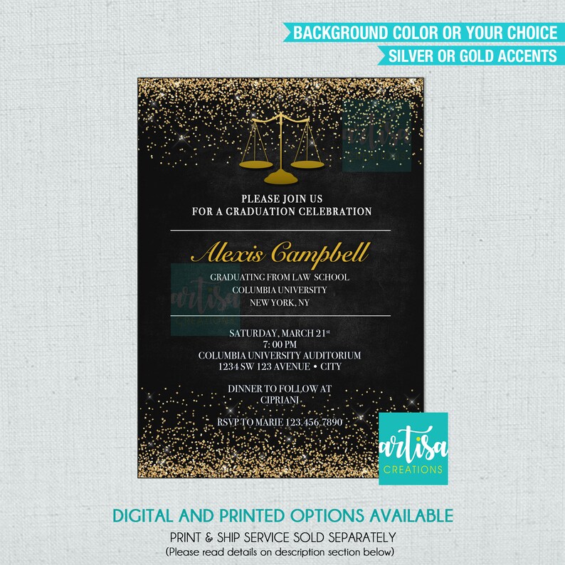 Law Graduation Invitation, Law Graduation Invitations, Attorney ...