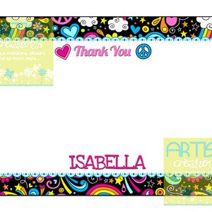 Peace & Love Thank You Card Printable File DIY - Peace, Rainbow, Love ...