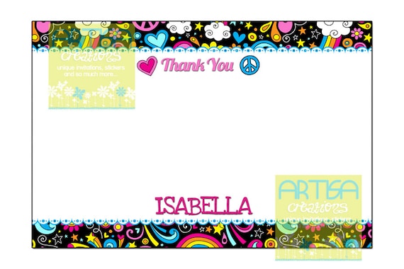 Peace & Love Thank You Card Printable File DIY Peace | Etsy