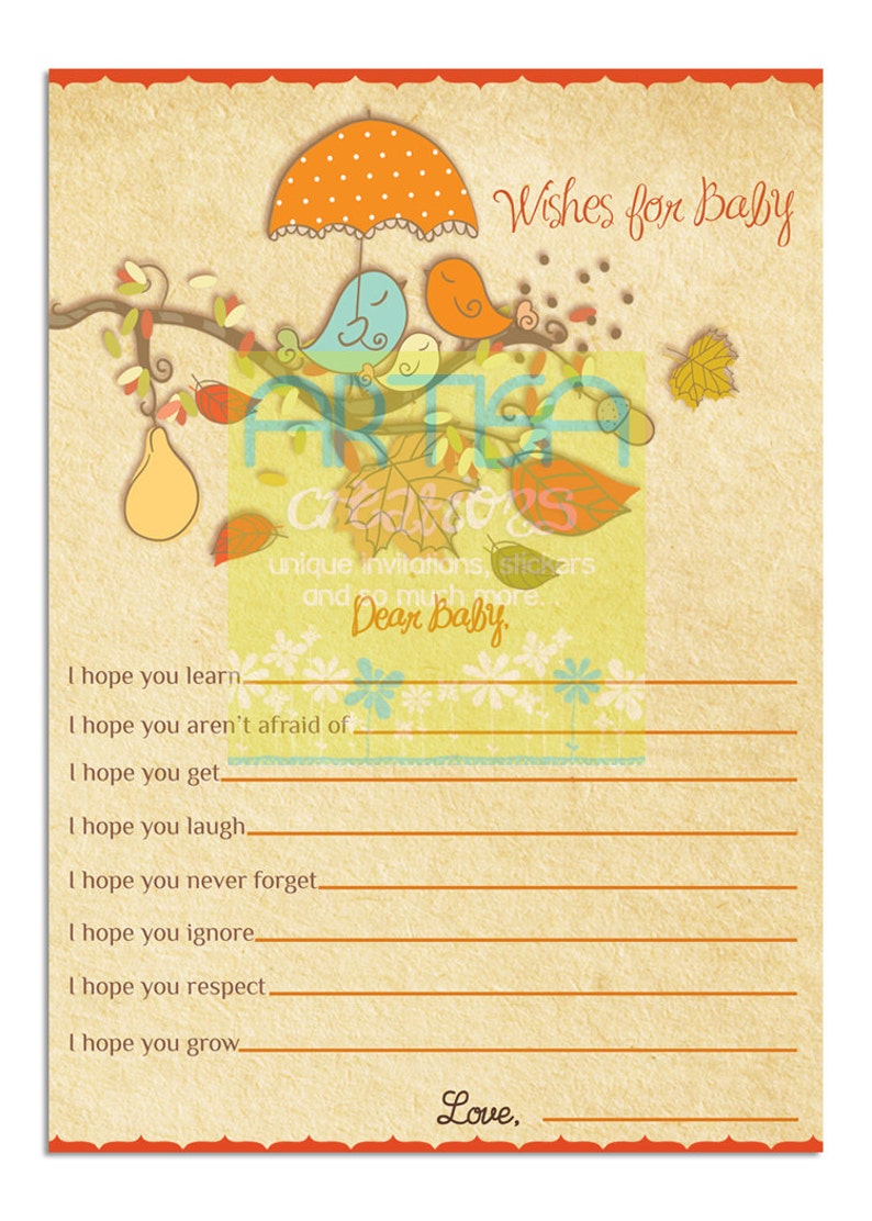 Fall Birds Baby Shower Bingo - Autumn Birds Baby Bingo - Fall Family ...