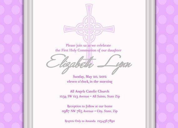 Girl's First Communion Invitation Communion Invitation | Etsy