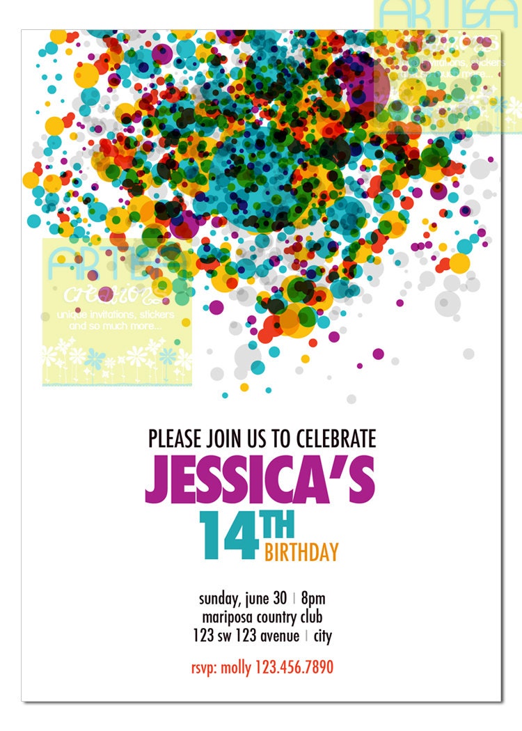 Color Dots Invitation Dots Invitation for Any Occasion - Etsy