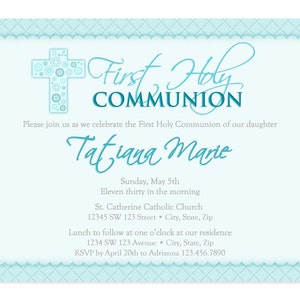 Girl's First Communion Invitations, Communion Invitations, First Holy ...