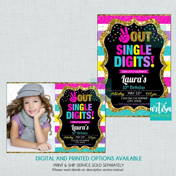 Peace Out Single Digits Invitation Peace Out Single Digits - Etsy