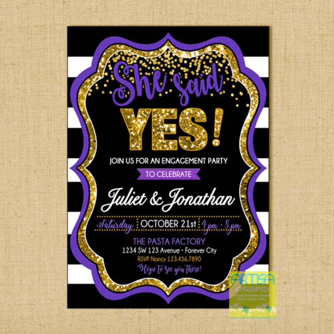 She Said Yes Invitation She Said Yes Invitation Engagement | Etsy