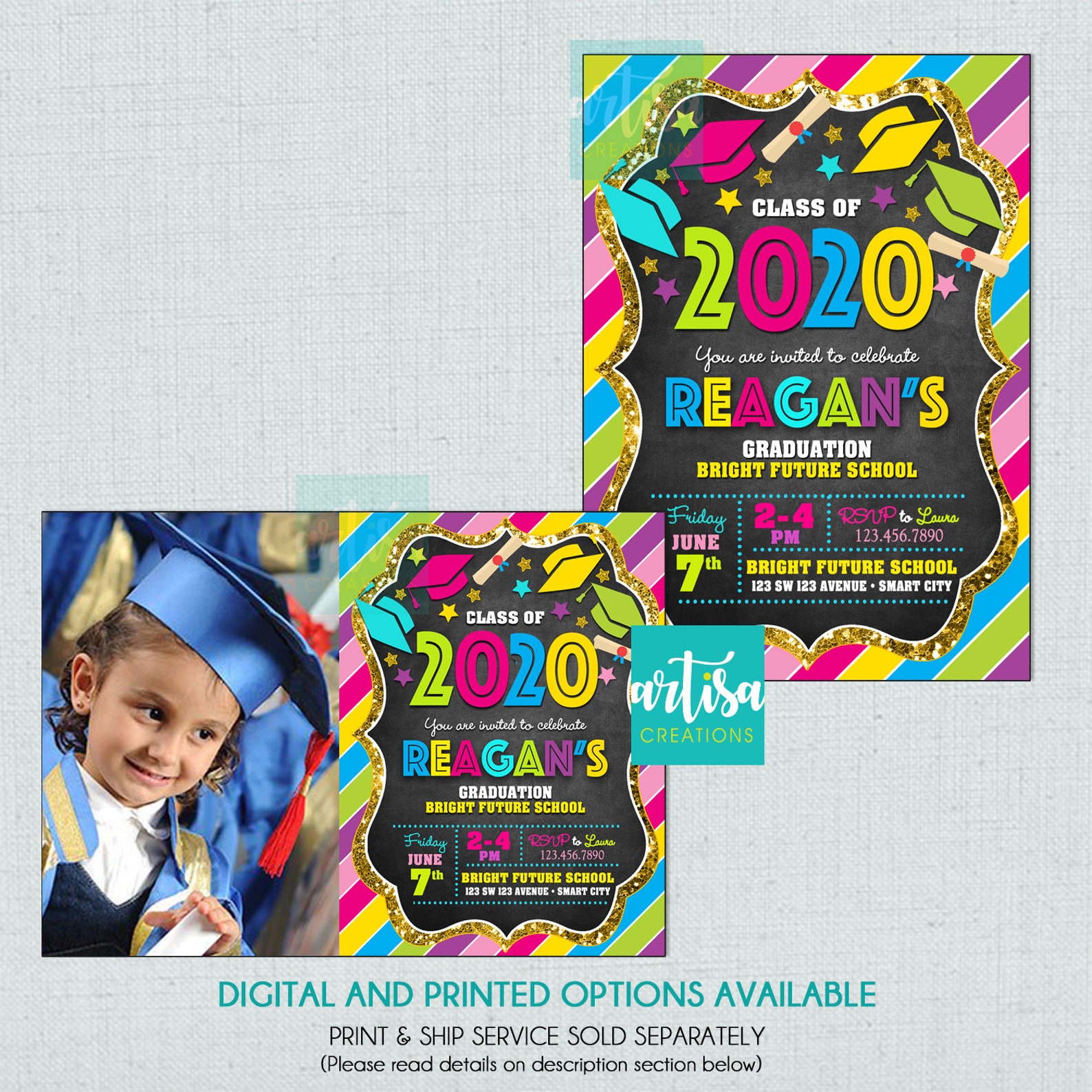 Kid Graduation Invitation Elementary School Invitation - Etsy
