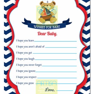 Chevron Nautical Bear Navy and Red Water Bottle Label - Nautical Teddy ...