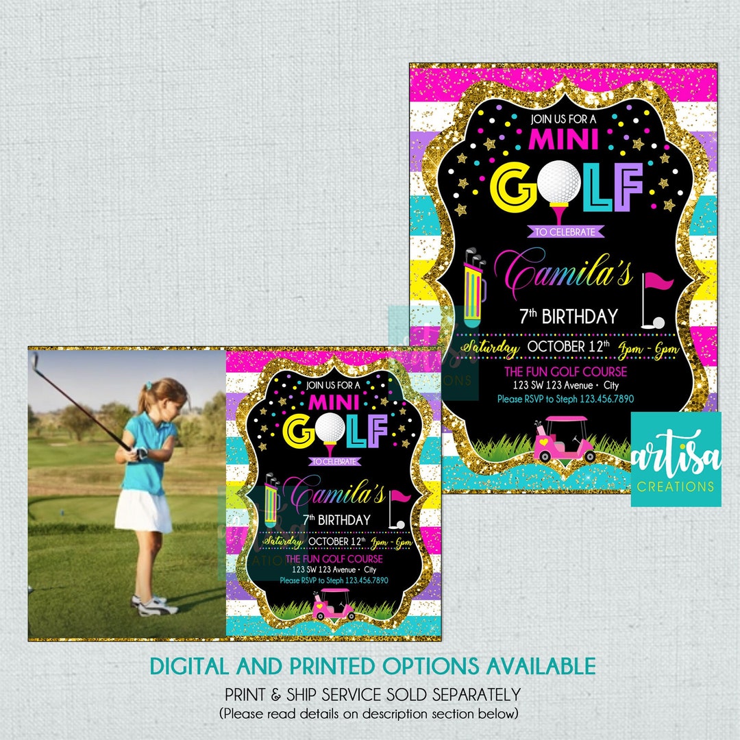 Golf Birthday Invitation, Mini Golf Birthday Invitation, Hole in One ...
