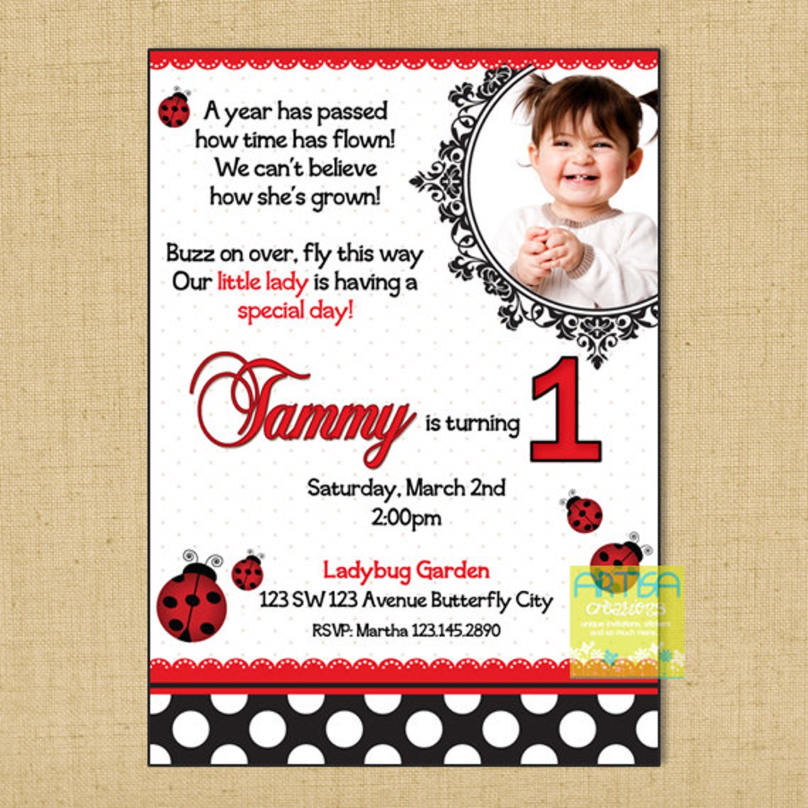 Ladybug Invitation Ladybugs Birthday Lady Bug Birthday - Etsy