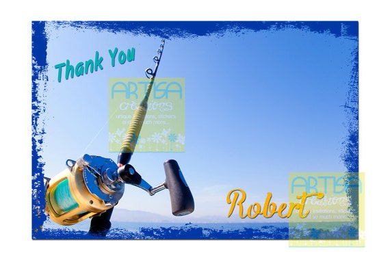 Fishing Thank You Card Fishing Thank You Note Card - Etsy