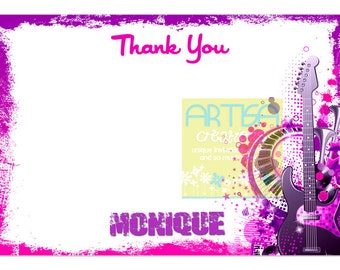 Rock Star Thank You Cards - Etsy