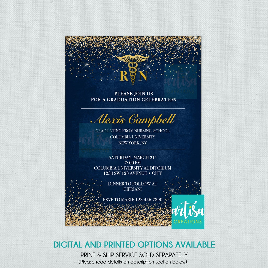 Nursing Graduation Invitation RN Graduation Invitations - Etsy