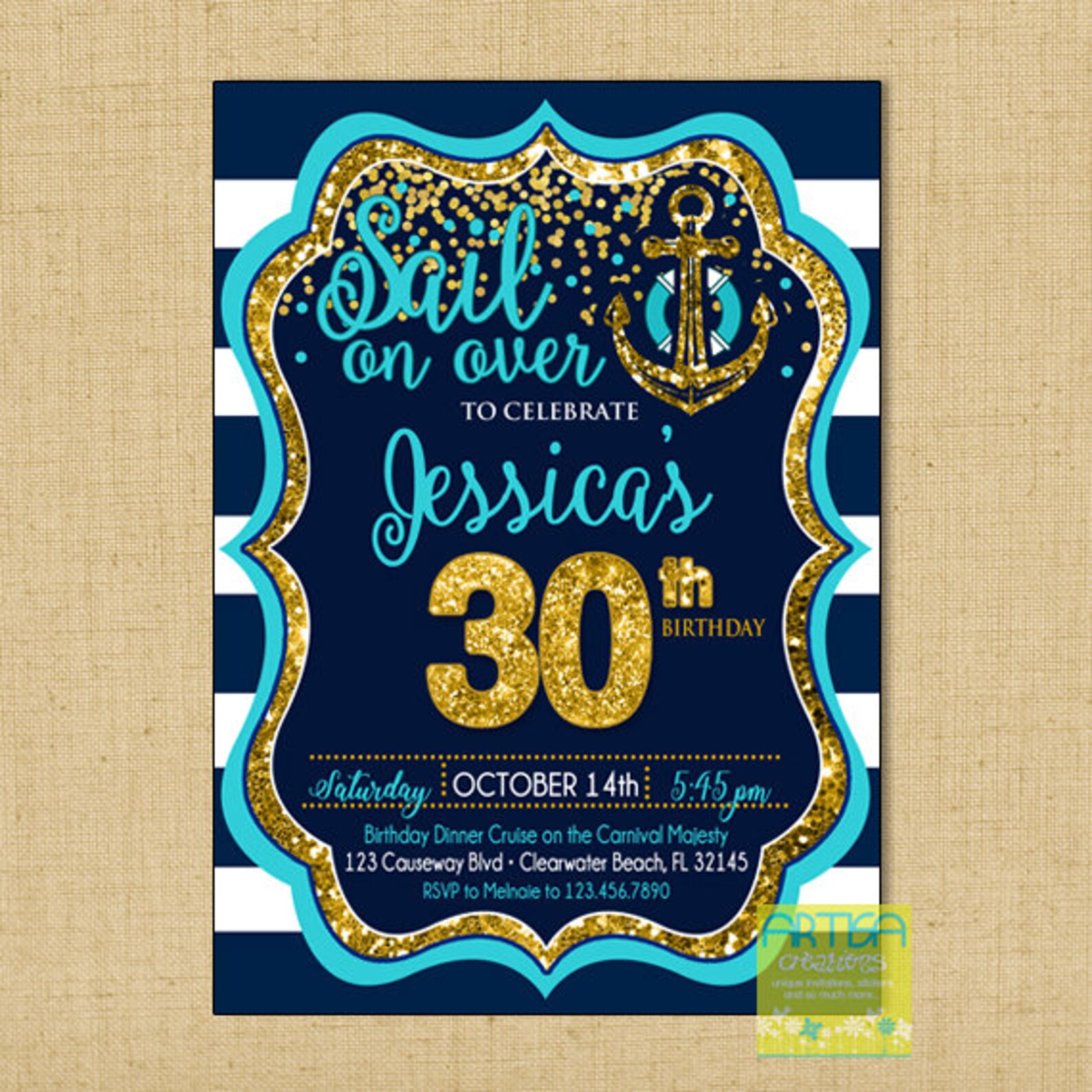 Sail On Over Invitation Cruise Birthday Invitation Yacht | Etsy