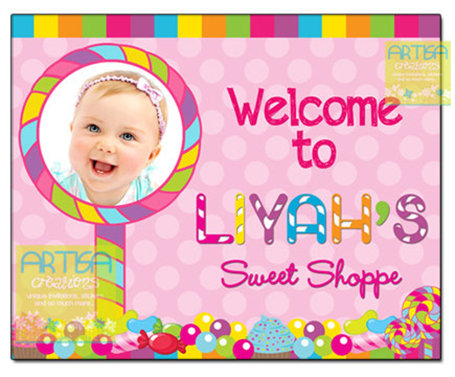Candy Welcome Sign Candy Shop Welcome Sign Candy Party - Etsy