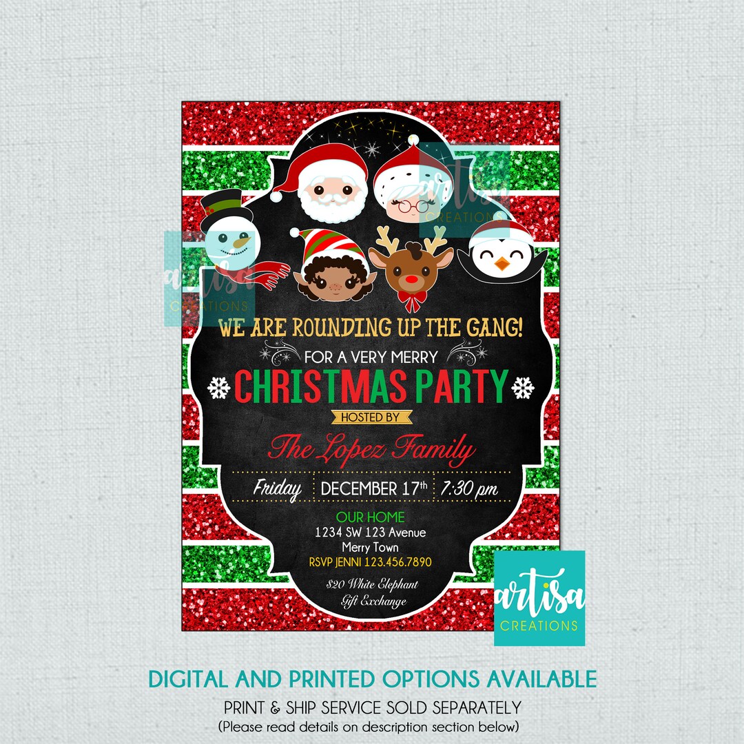Christmas Gang Invitations, Rounding up the Gang Christmas Party ...