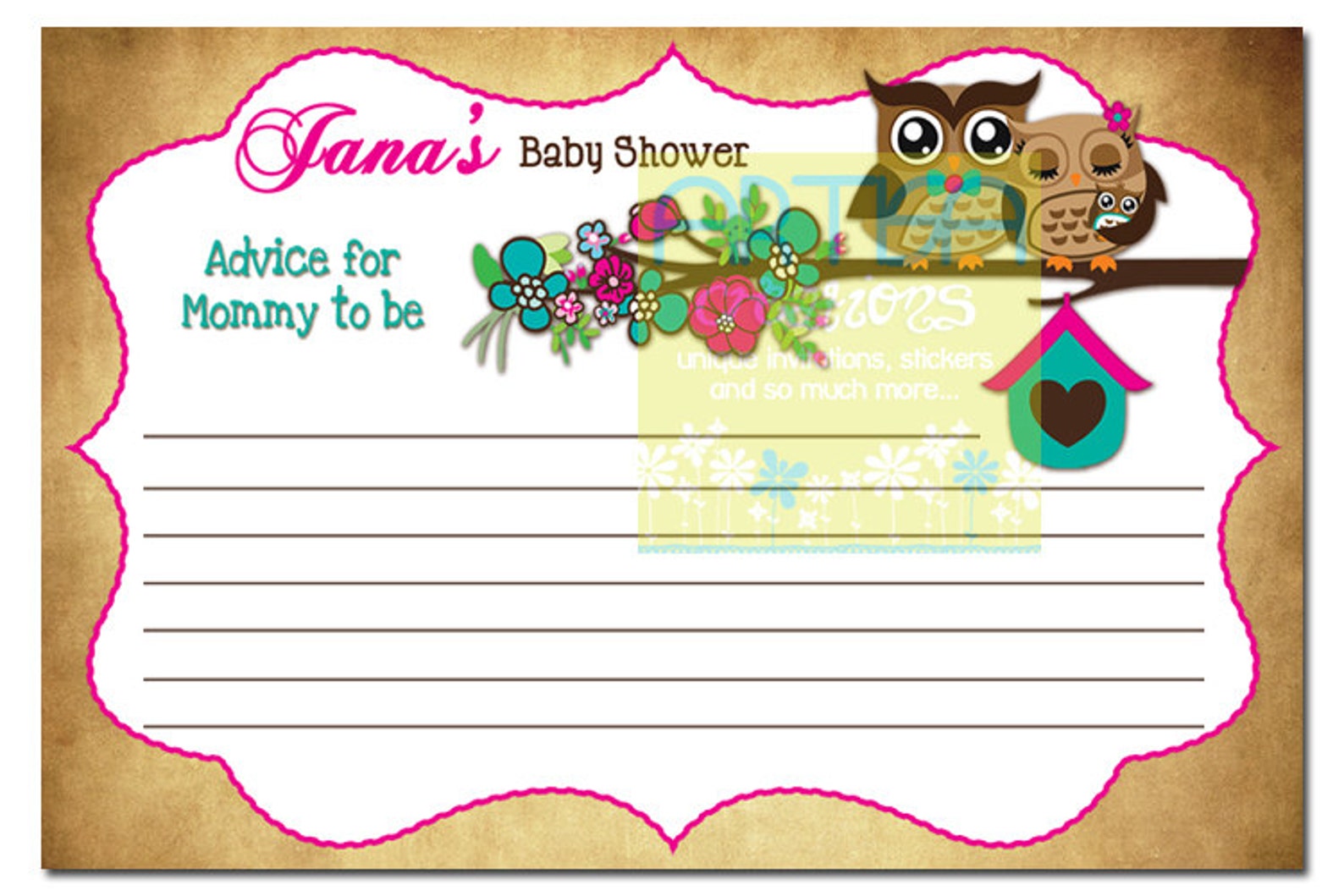 Twins Owls Invitation Owls Twins Baby Shower Invitation - Etsy