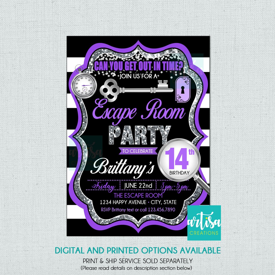 Escape Room Invitation Escape room party invitation escape | Etsy