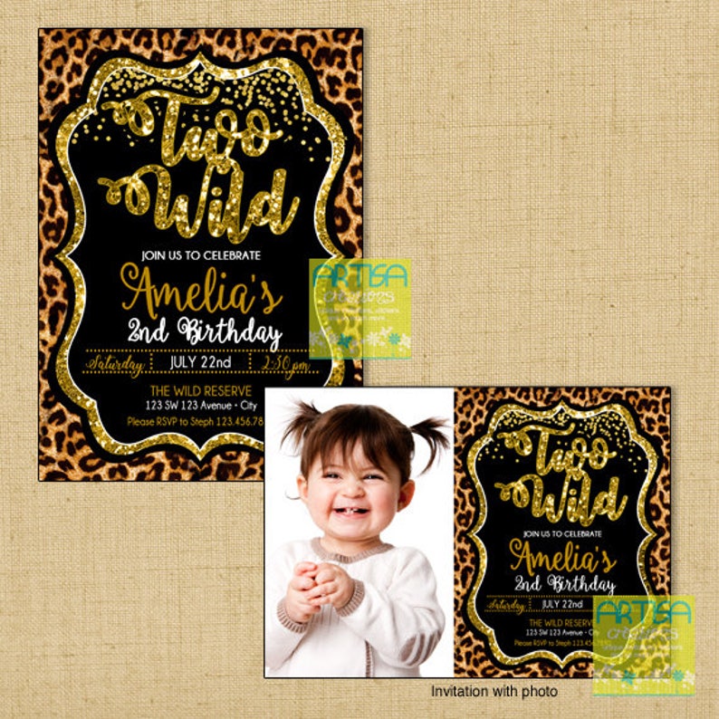 Two Wild Invitation 2nd Birthday Invitation 2nd Birthday - Etsy