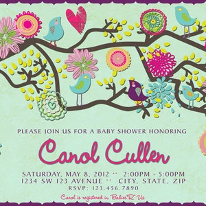 Birds Baby Shower Invitation, Spring Baby Shower Invitation, Vintage ...