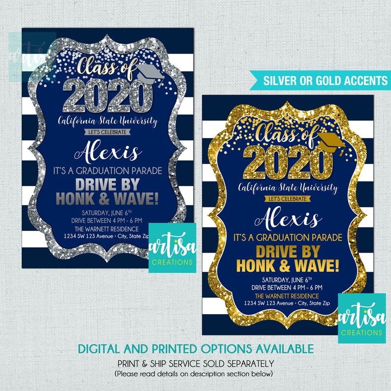 Burgundy Graduation Parade Drive by Graduation Invitation - Etsy