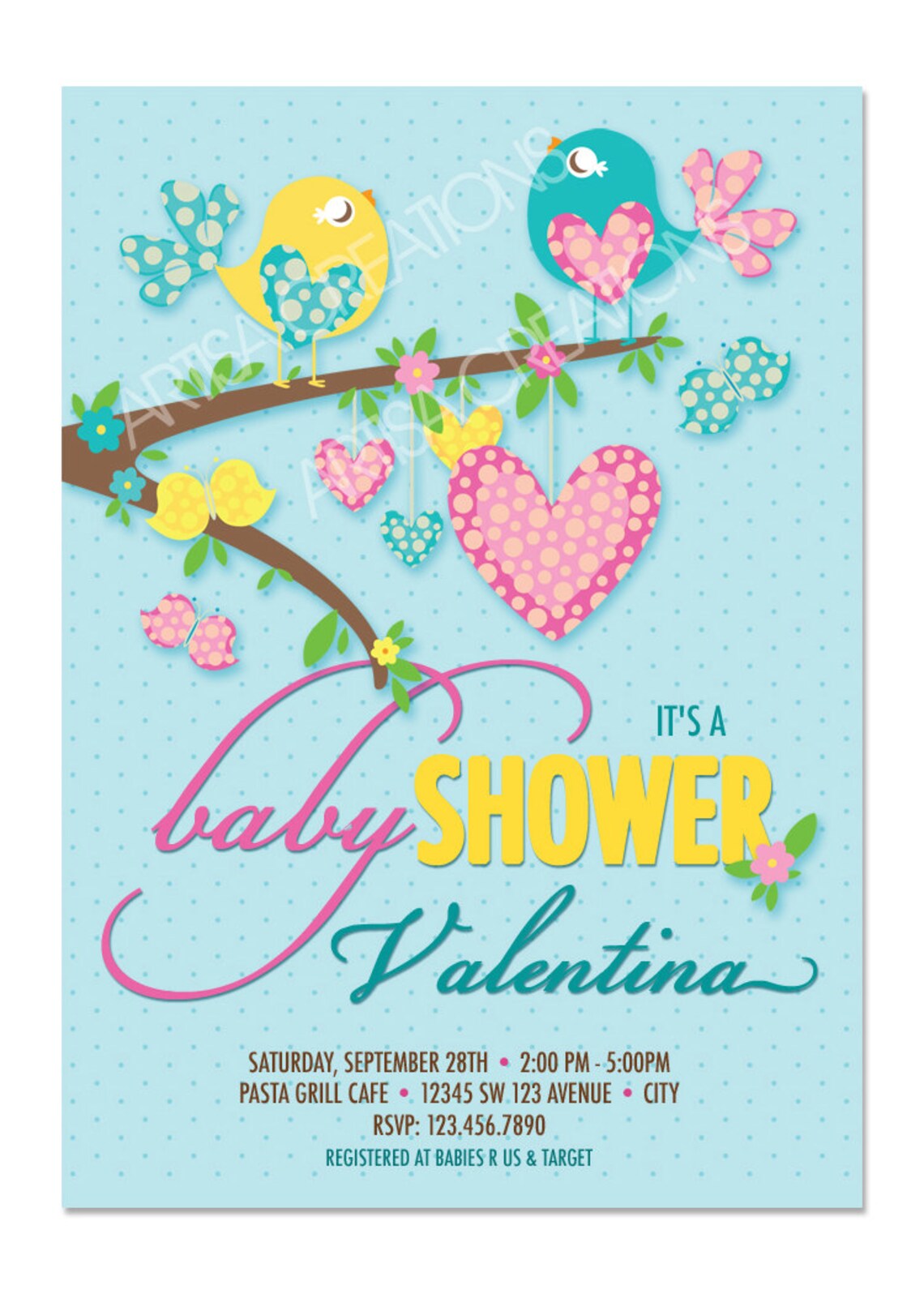 Birds Baby Shower Invitation - Little Birds Baby Shower Invitation ...