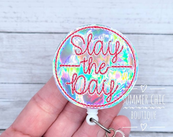 Slay the Day Badge Reel, Medical Badge Reel, Nurse Badge Reel, Badge ...
