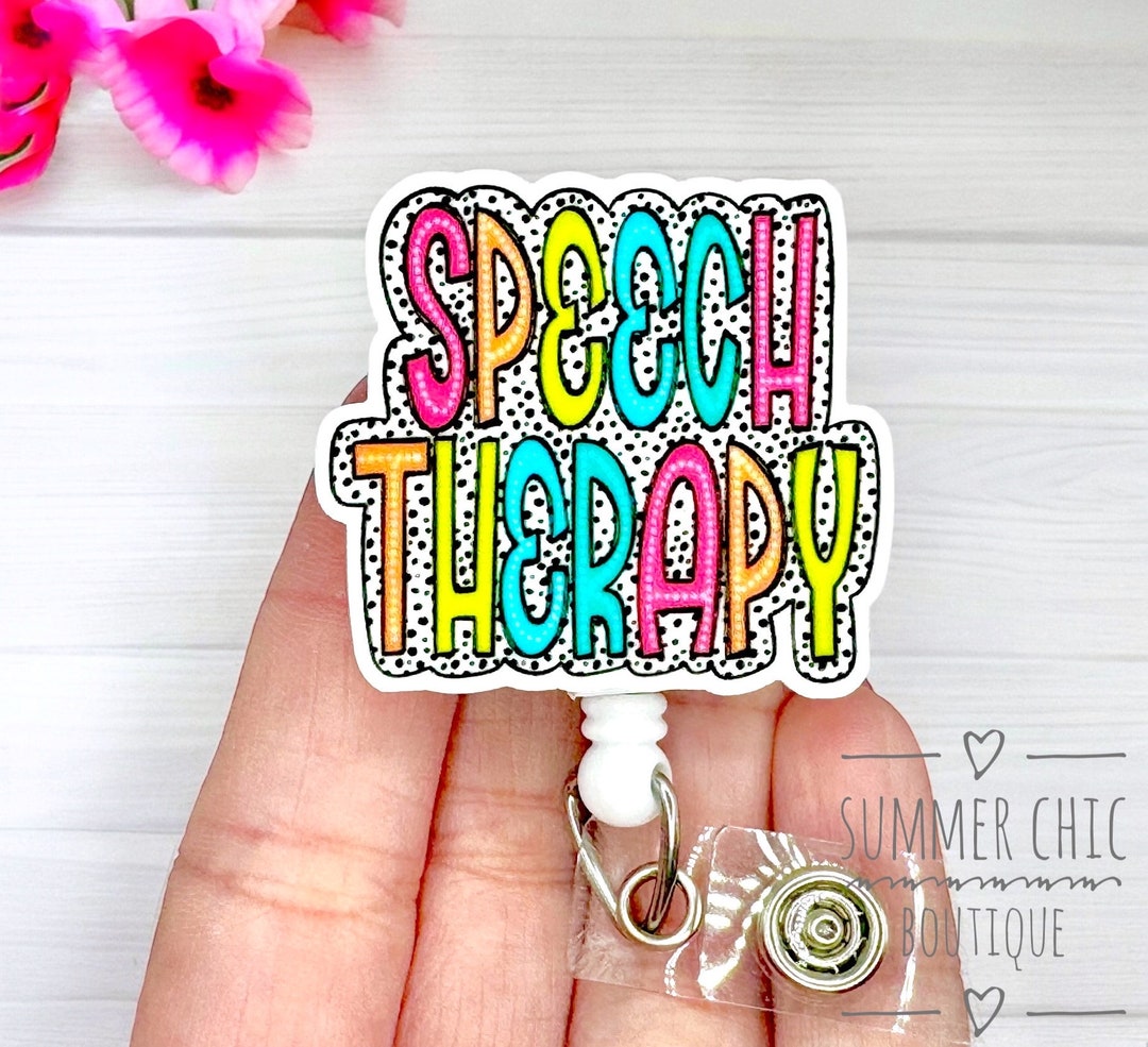 Speech Therapy Badge Reel, Speech Badge Reel, Speech Therapist Badge ...