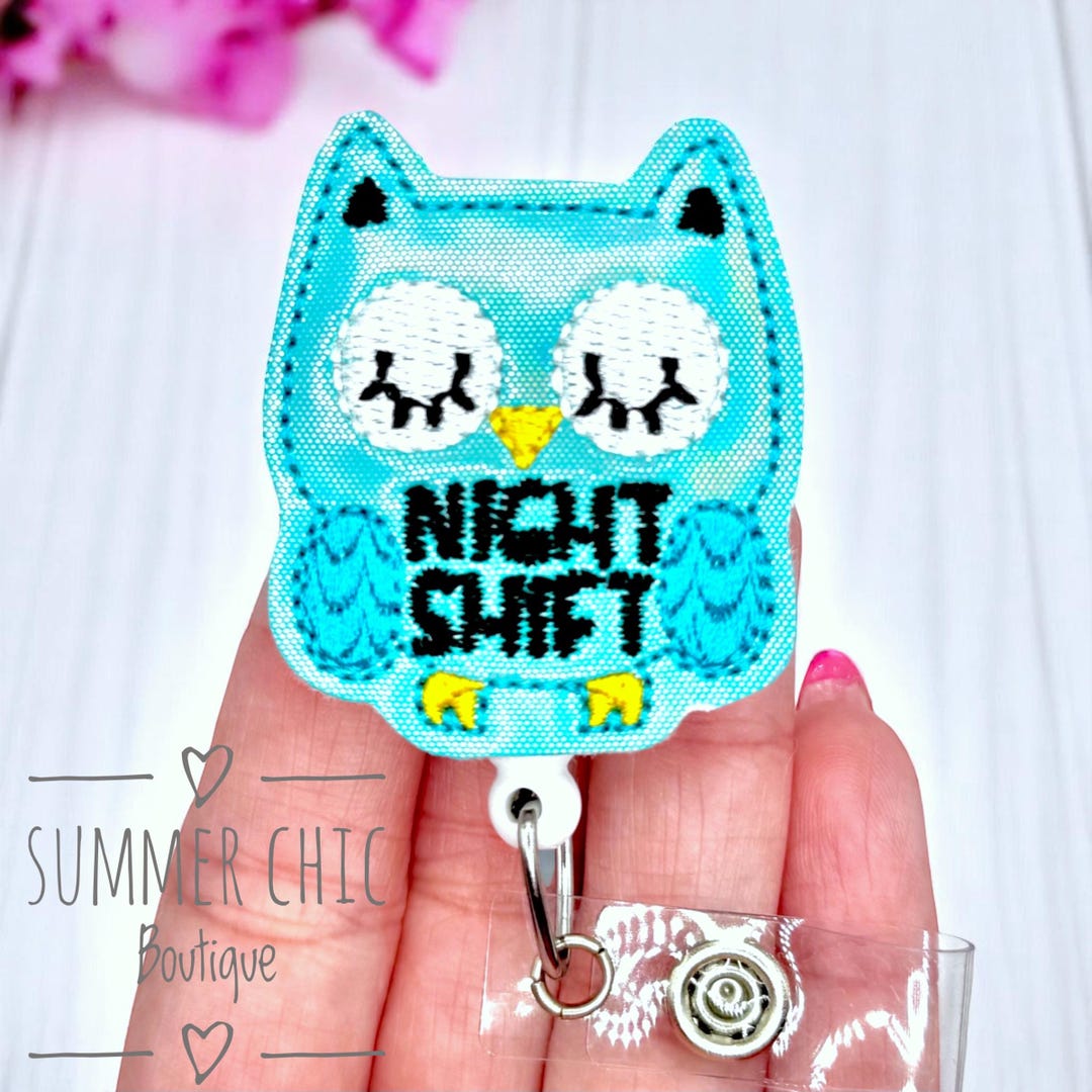 Night Shift Badge Reel, Owl Badge Reel, Night Shift Nurse, Medical ...